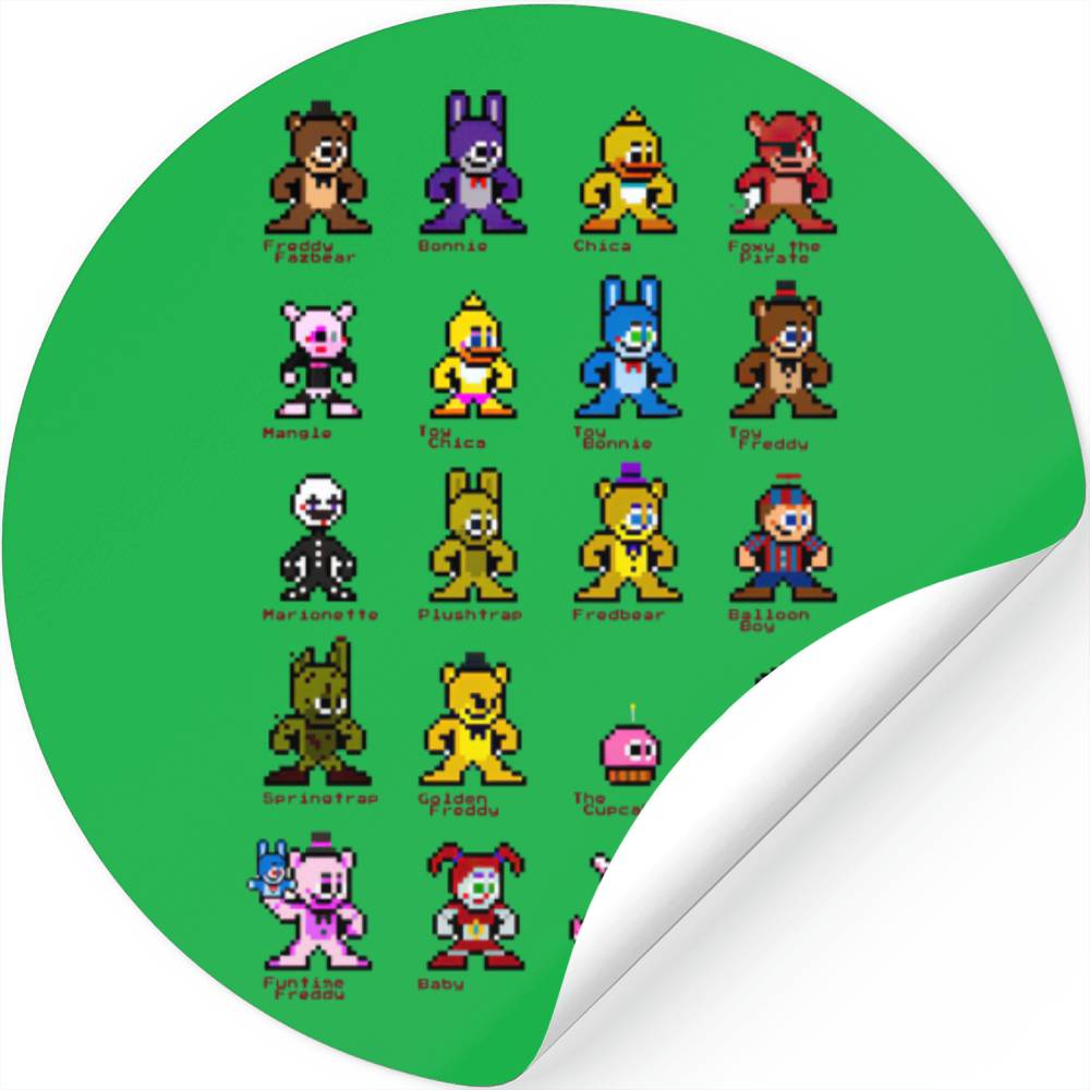 8-bit FNAF World - Five Nights At Freddys - Stickers
