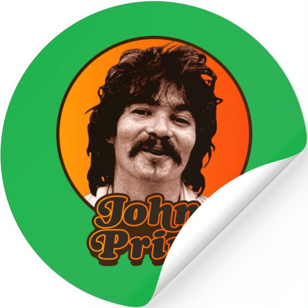John Prine Retro Tribute Design - John Prine - Stickers