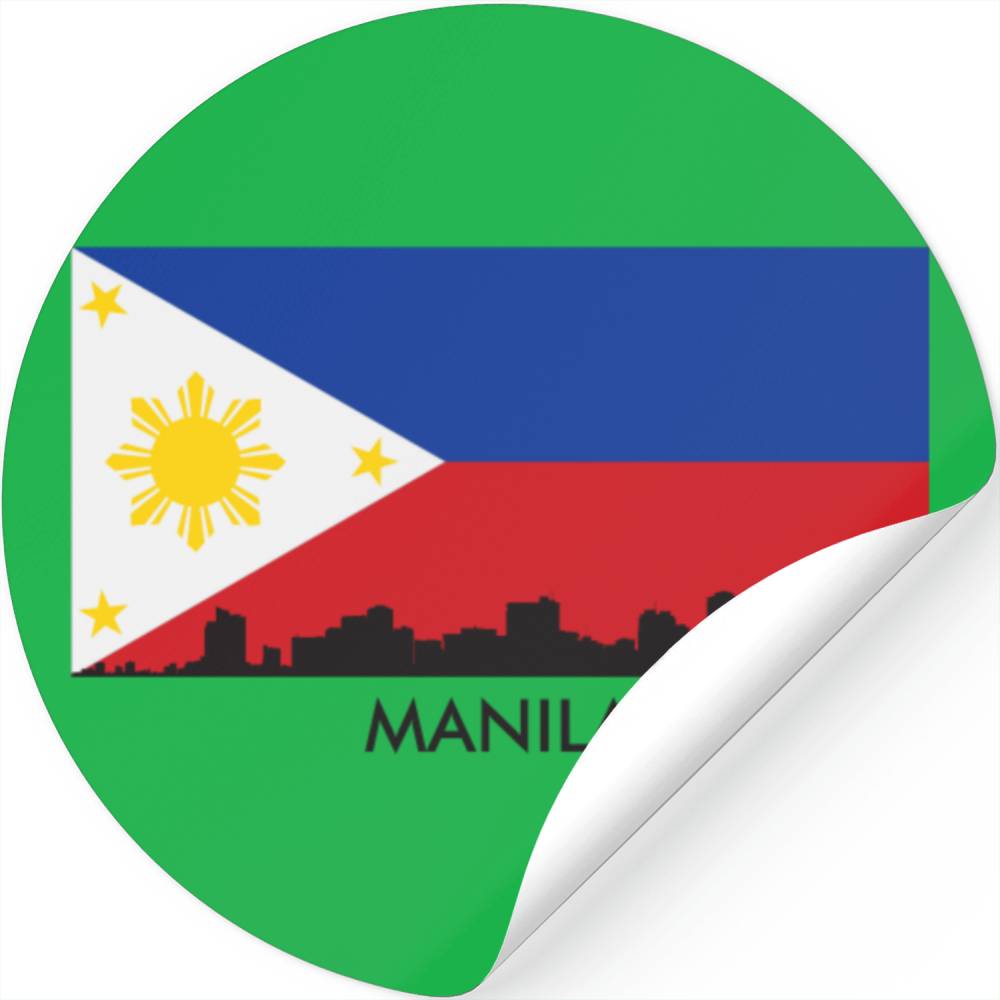 Manila Philippines Skyline Filipino Flag