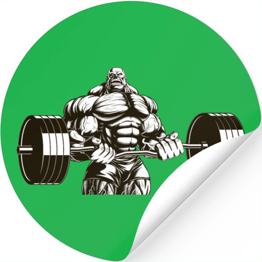 Strongman Bodybuilder Muscles Shape Vector Drawing