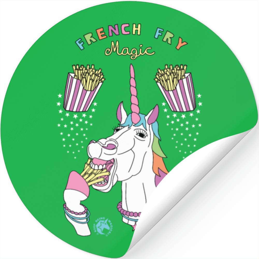 French Fry Magic Unicorn Outline