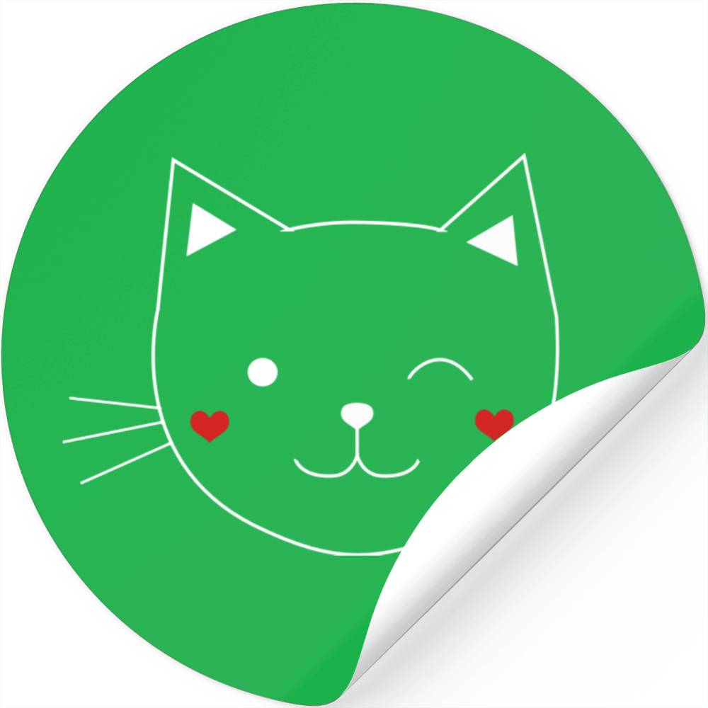 Cute Cat Twinkle Winking Heart Cheeks