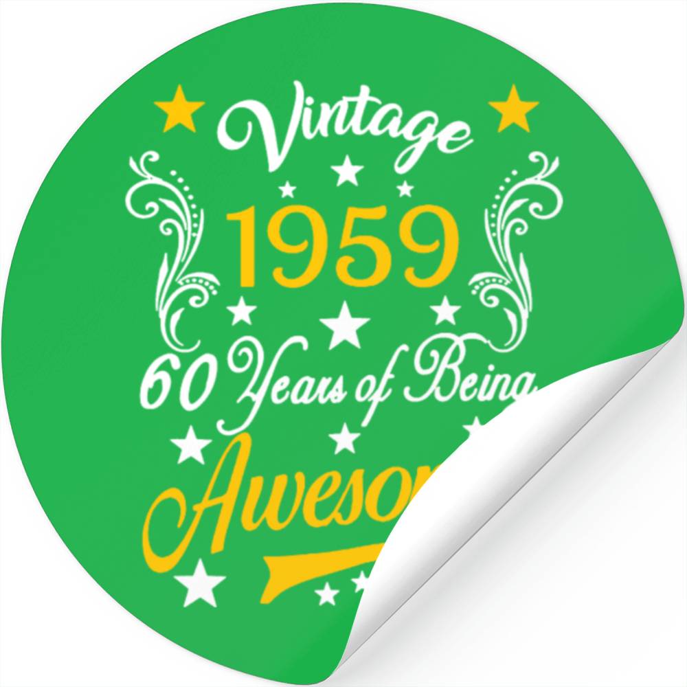 Vintage 1959 60th Birthday Stickers