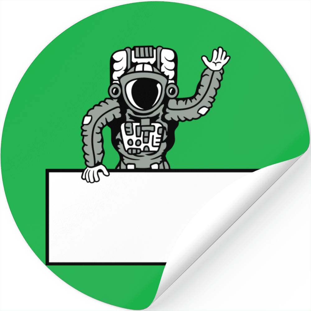 Shield Astronaut Waving Wall Border Text Field Spa