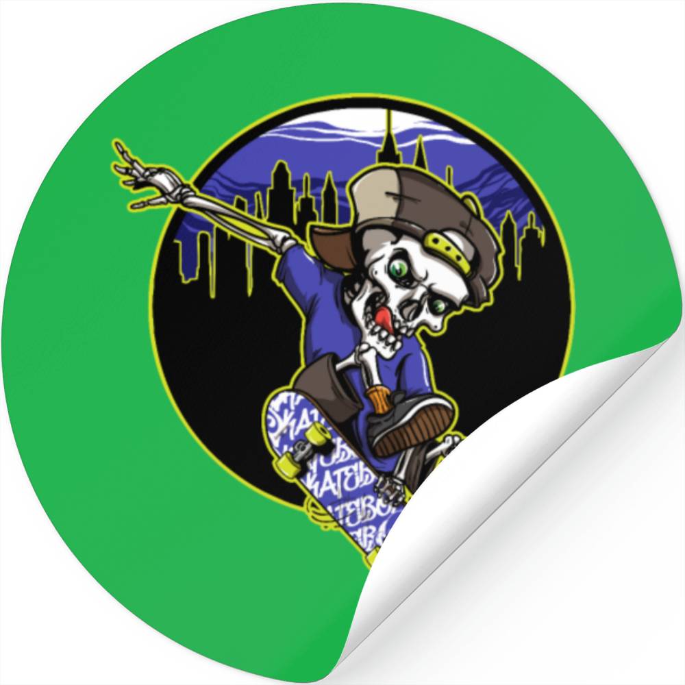 Skeleton Skating In The Night Neon