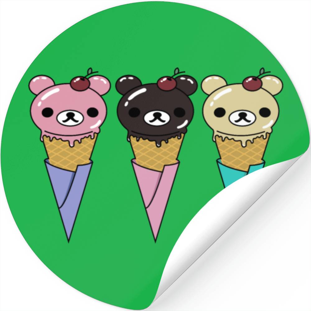 Kawaii Teddy Bear Ice Cream In Different Flavors