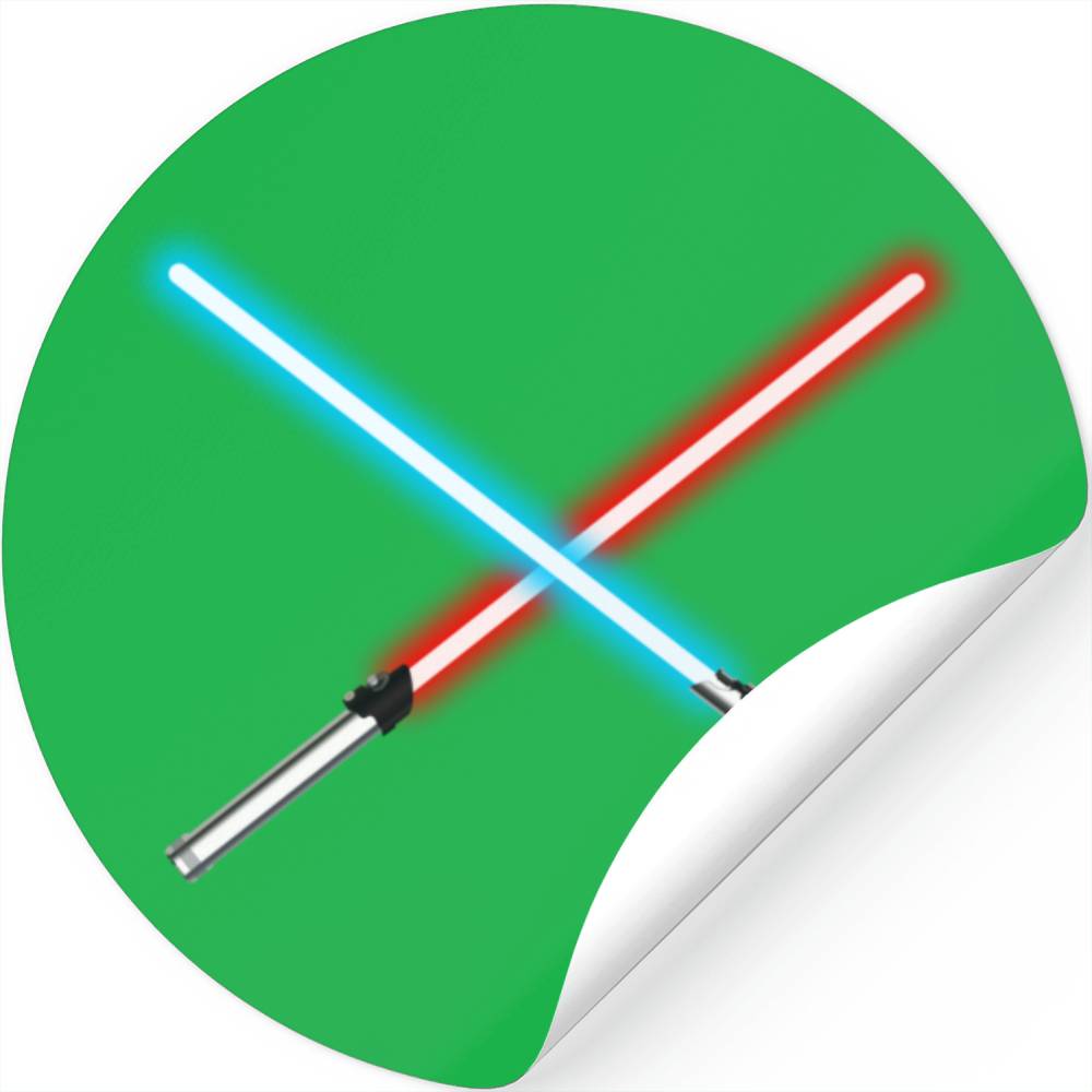 Red And Blue Dueling Crossed Lightsabers