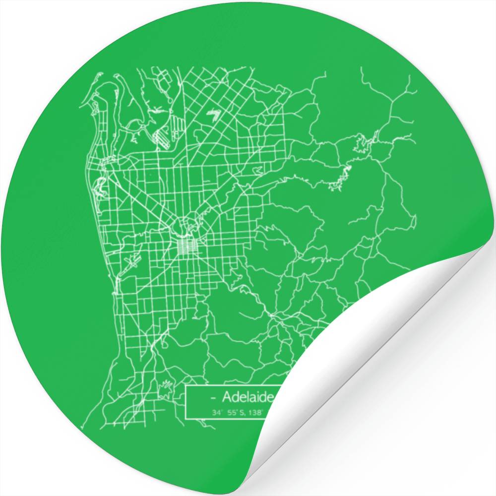 Adelaide City Street Map - White