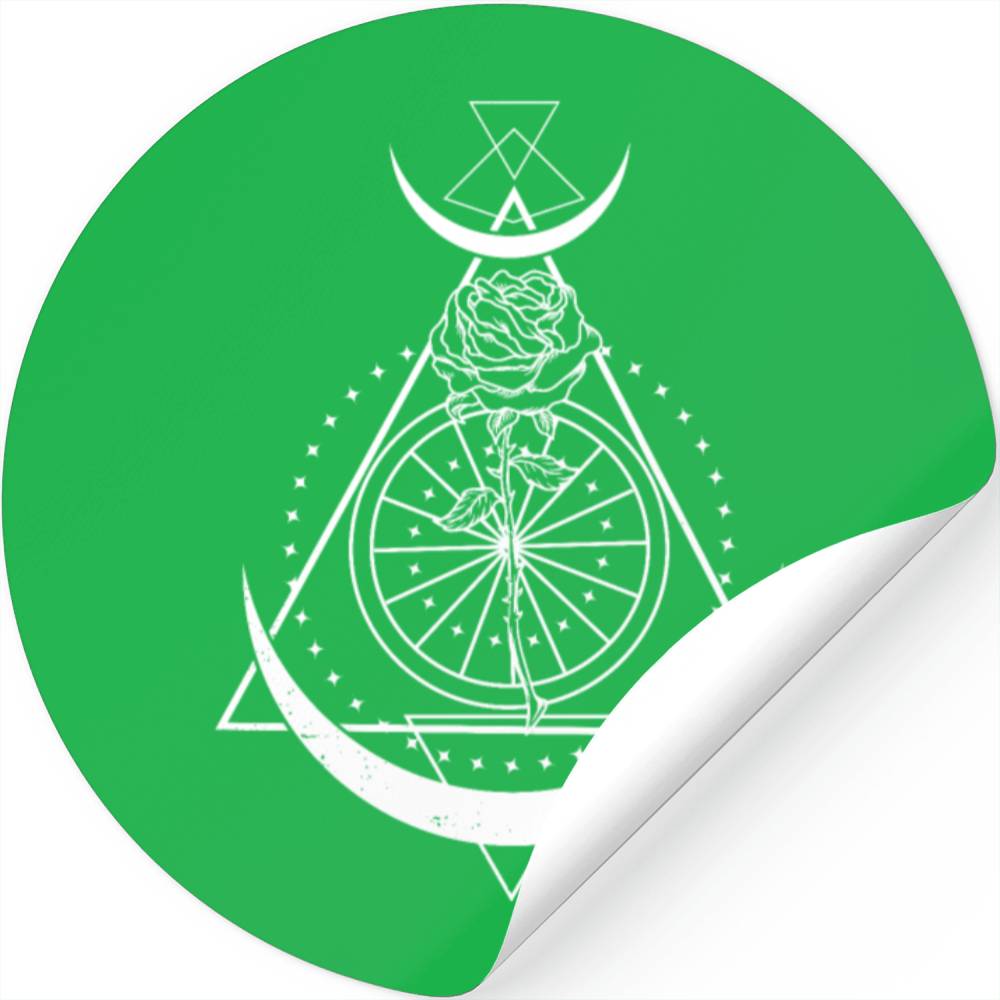 Vintage Moon Rose For Witchcraft Masonic Esoteric