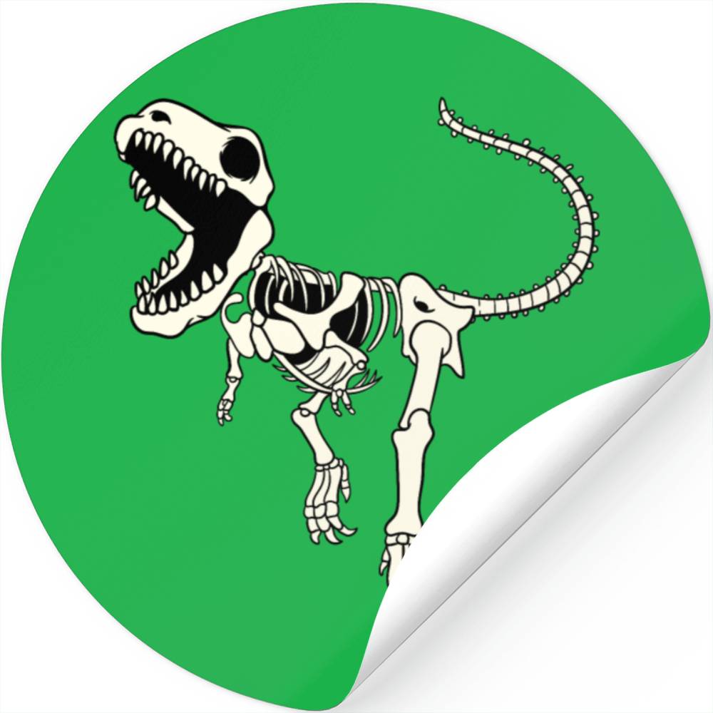 Scary Trex Creepy Spooky Skeleton Stickers Design