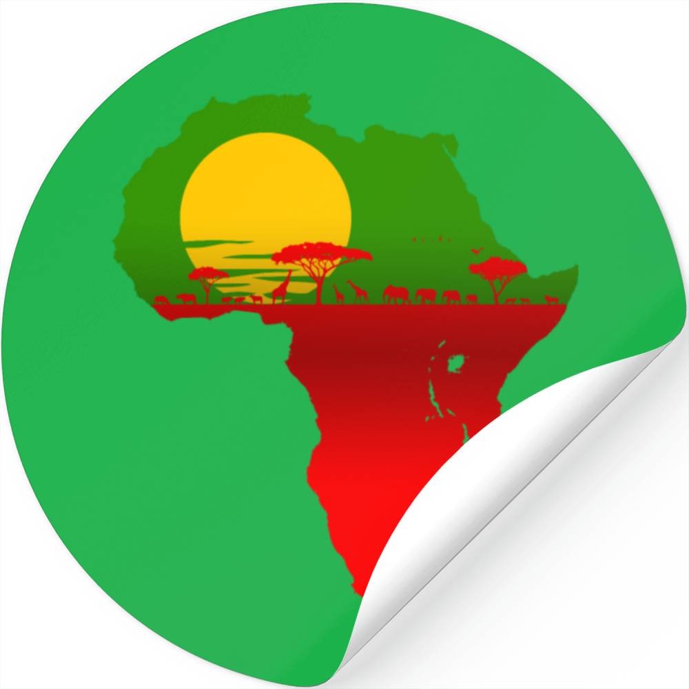 Africa Map Continent Reggae Red Yellow Green Rasta