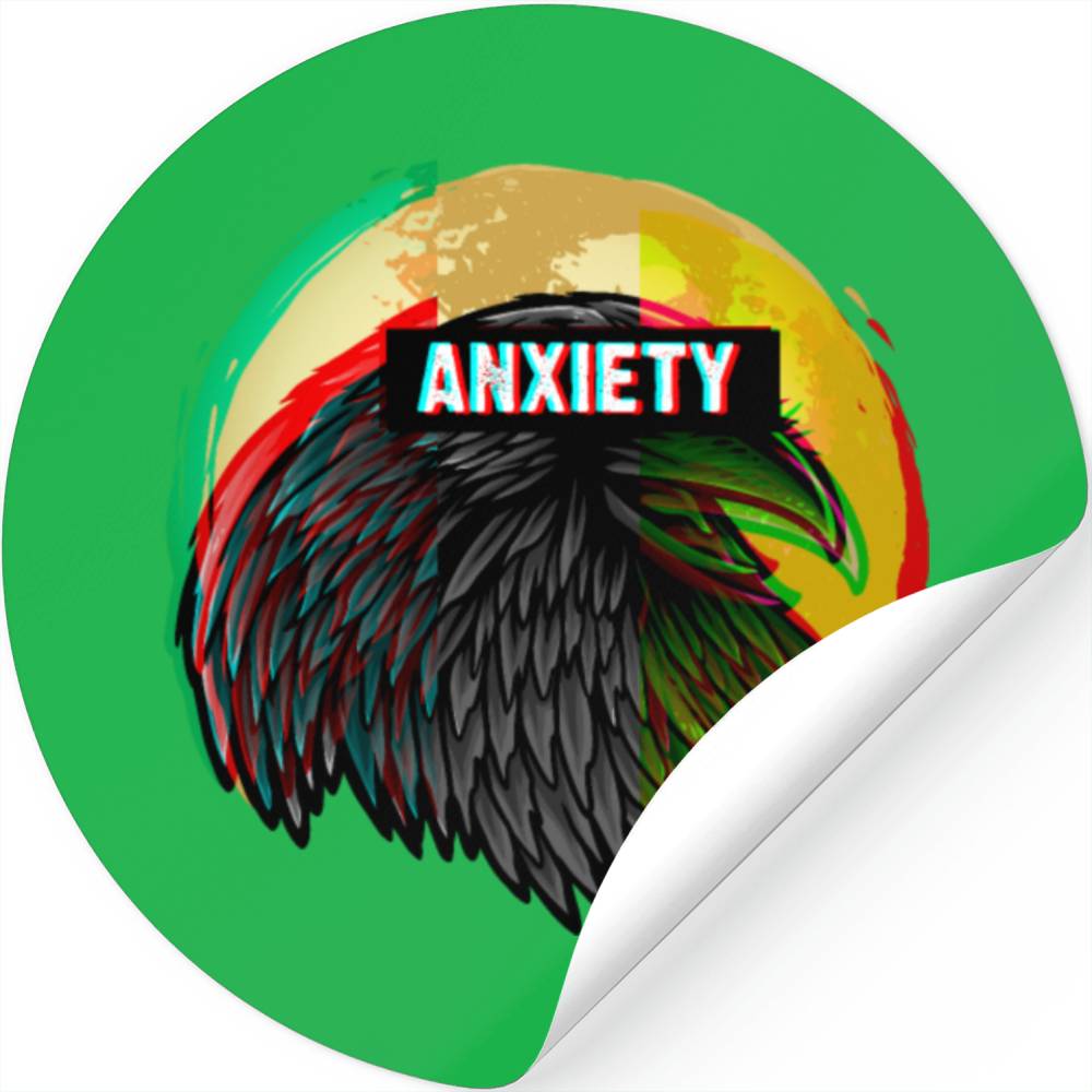 Raven Vaporwave In Full Moon Black Crow Anxiety