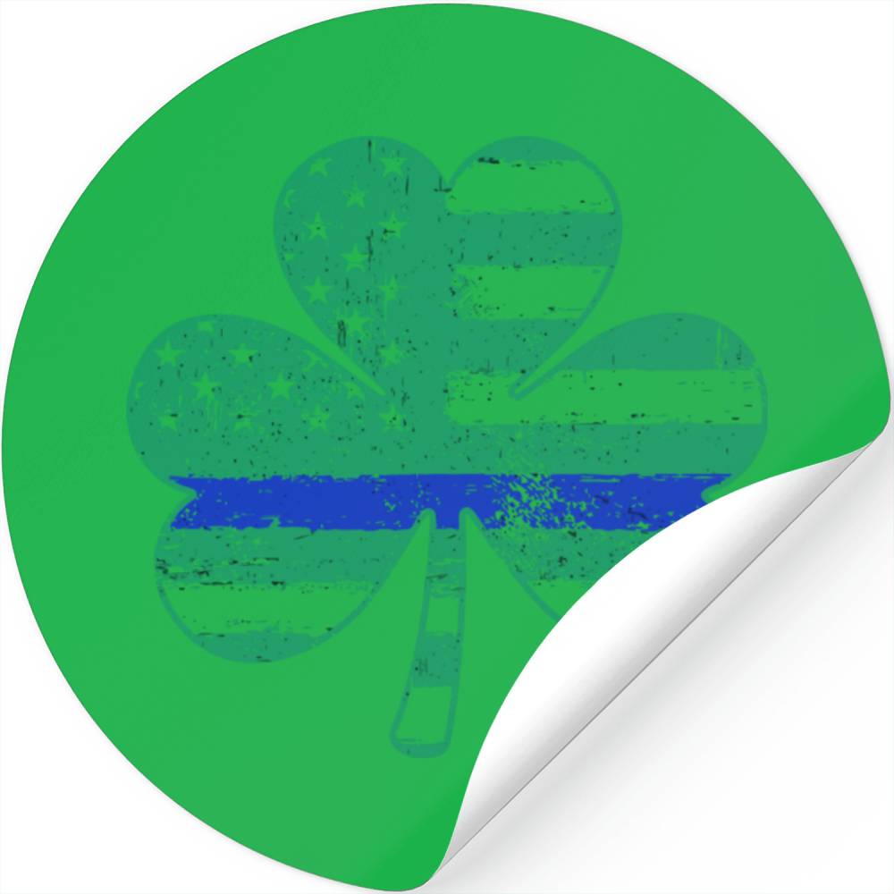 Thin Blue Line Irish Shamrock Police Gift Usa Amer
