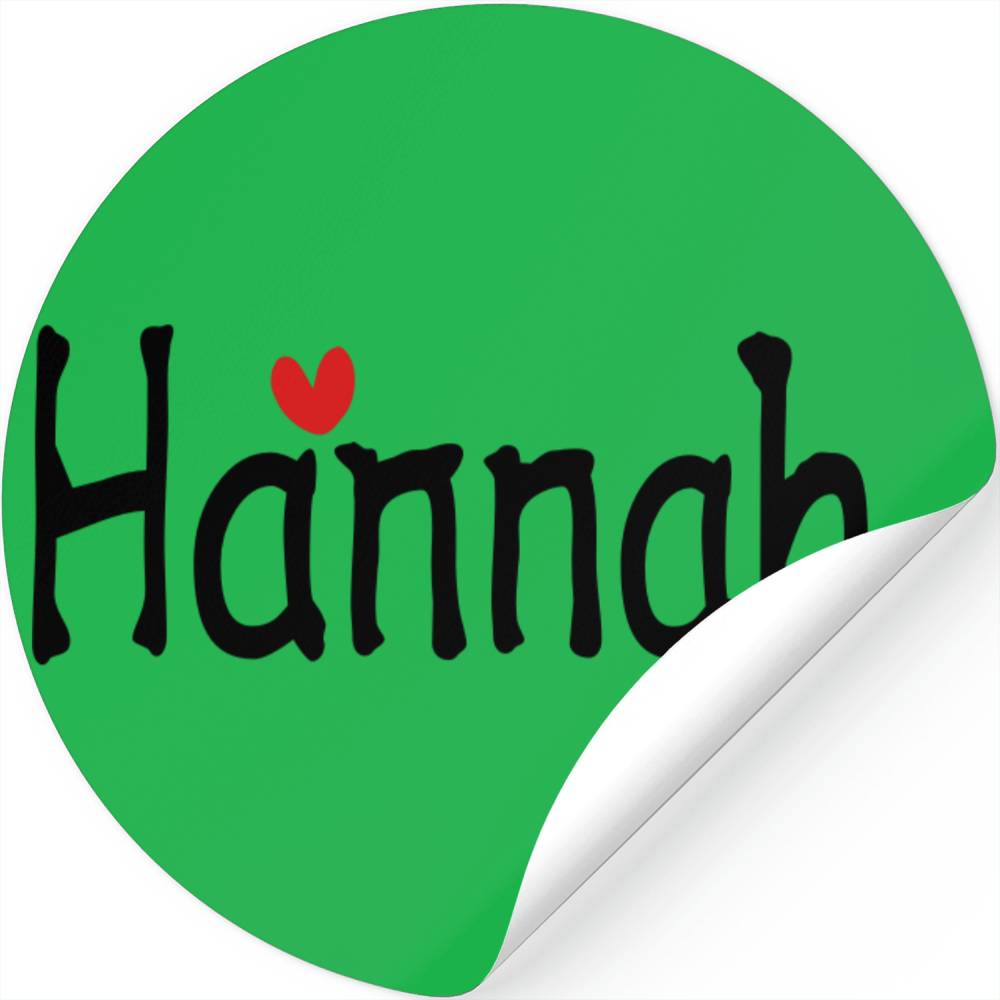 Name Hannah Txt Hearts Vector Graphic Line Art