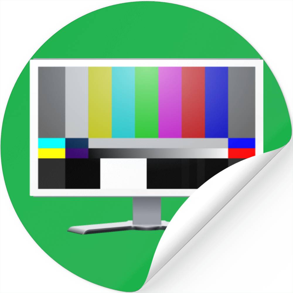 White LCD Monitor With Color Bars