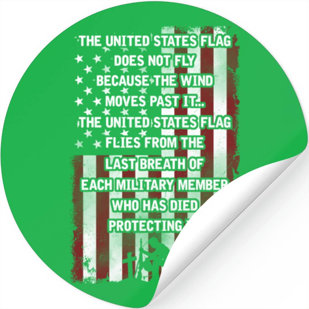 United States Flag Last Breath Of Military Member Stickers