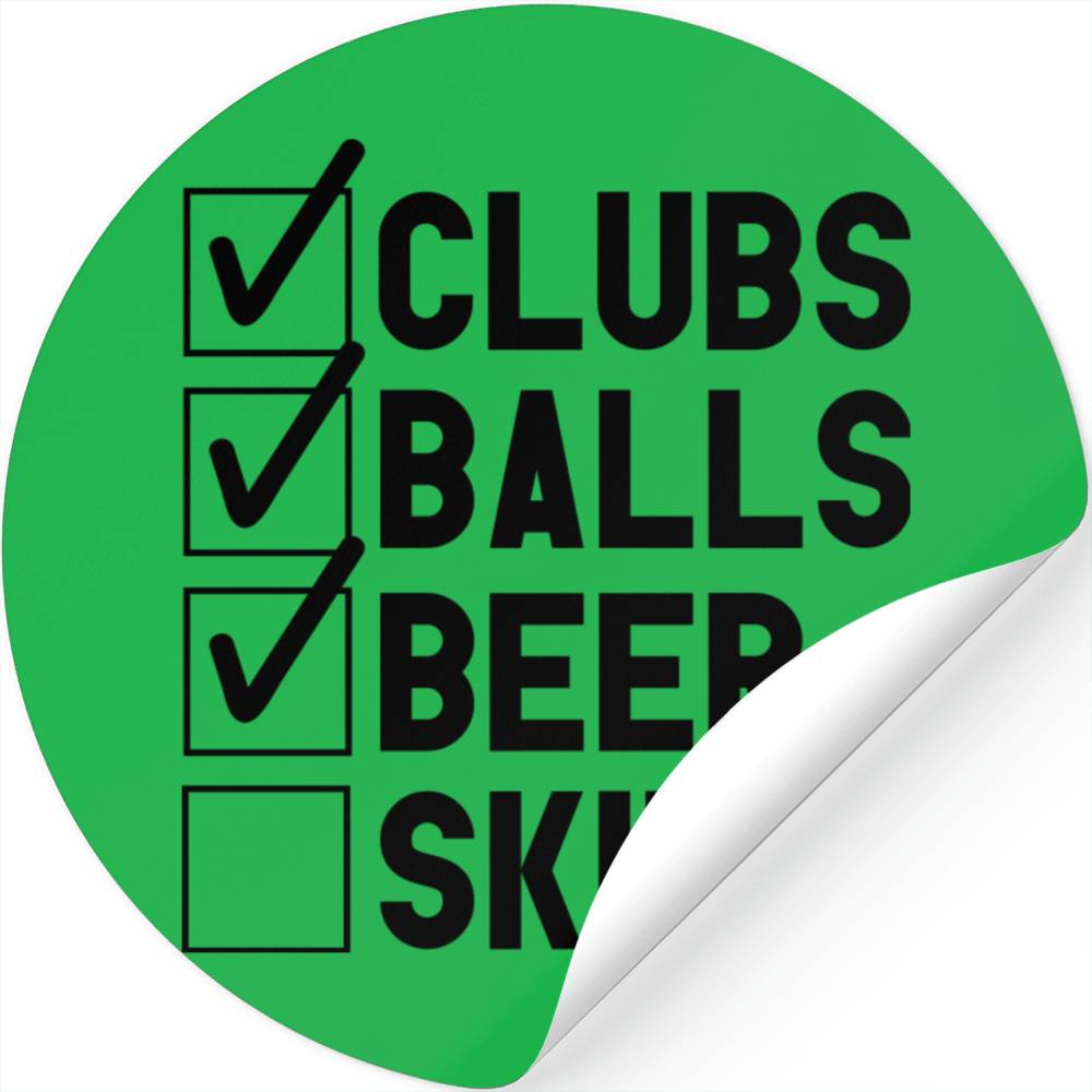 Golf Checklist - Clubs Balls Beer Skill