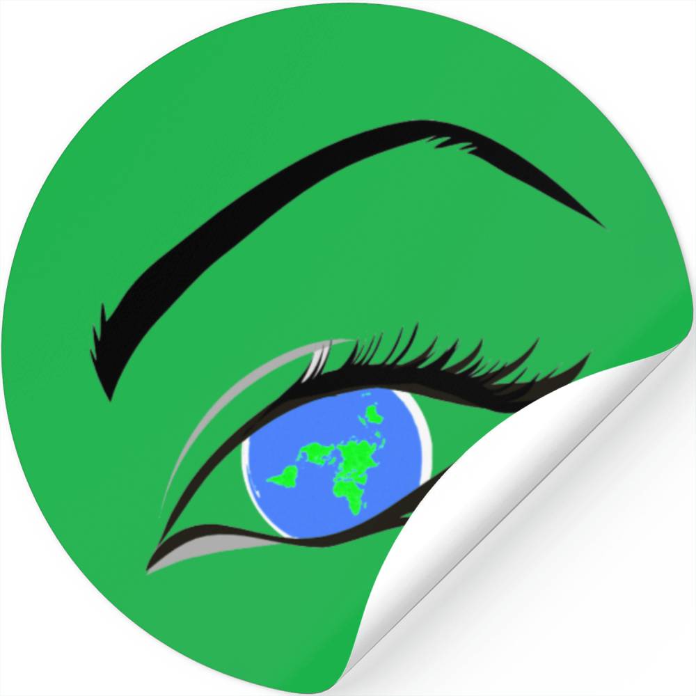 Flat Earth Eye Map - Azimuthal Projection Stickers