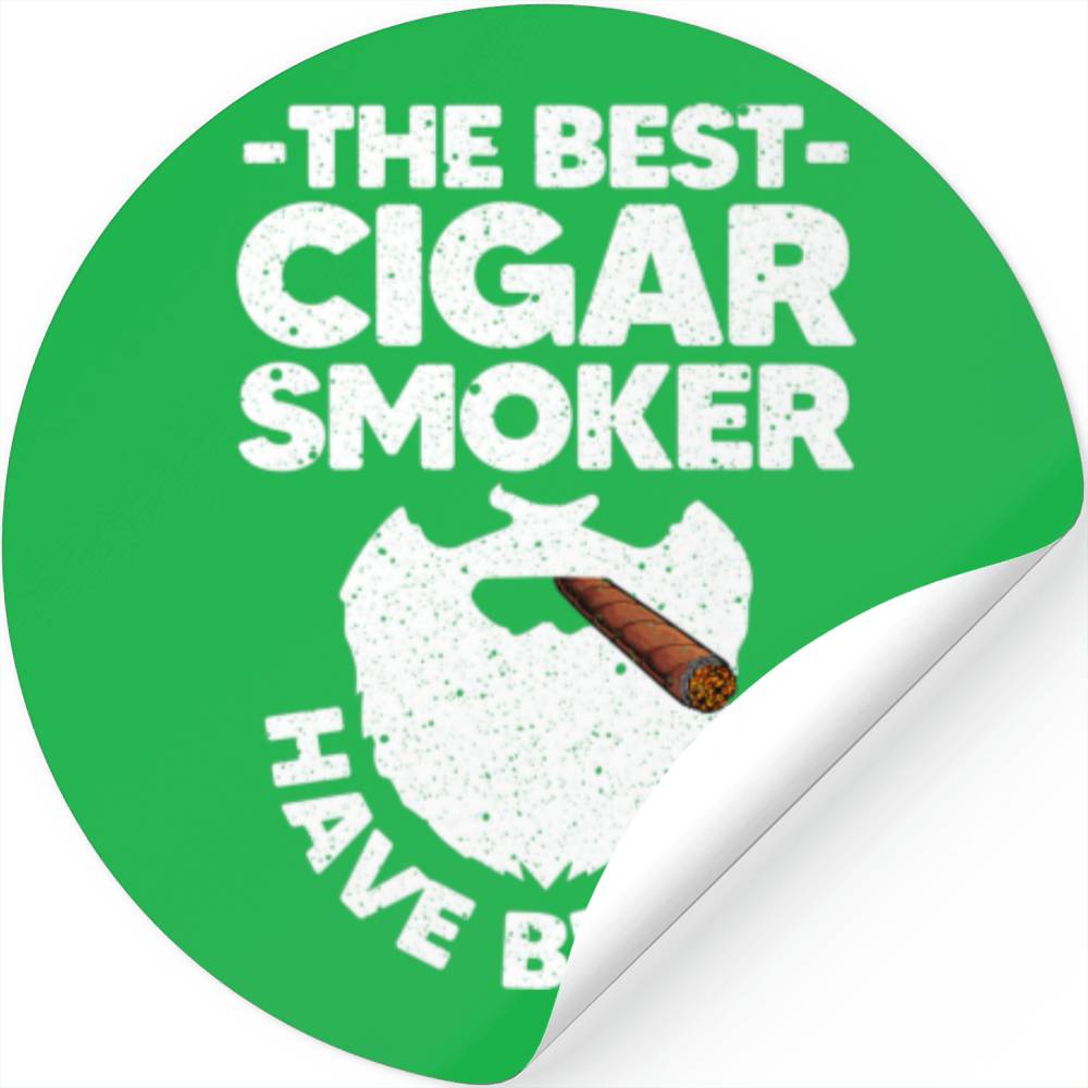 Funny Beard Cigar Design Men Dad Tobacco Smoker Ci Stickers