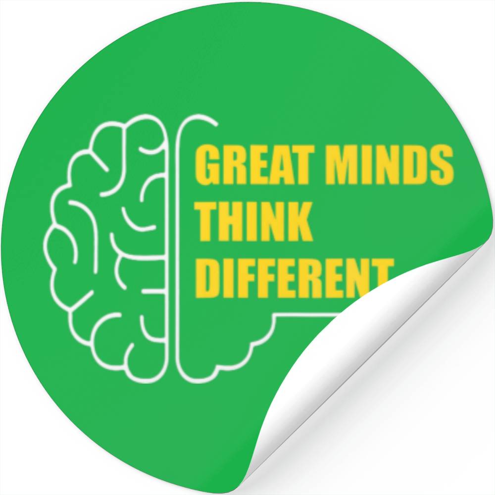 Great Minds Think Different Brain Quotes Stickers