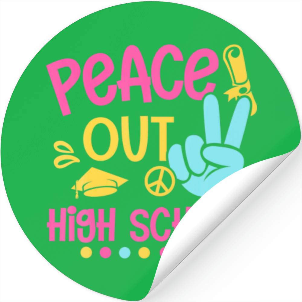 Peace Out High School Graduation Class Of 2022 Tea Stickers