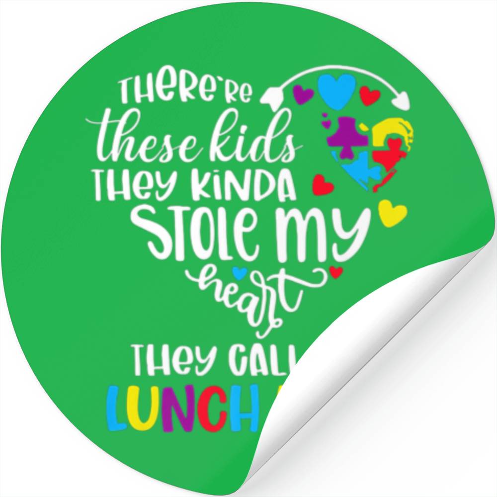 Lunch Lady Autism Awareness Teacher Autistic Teach Stickers