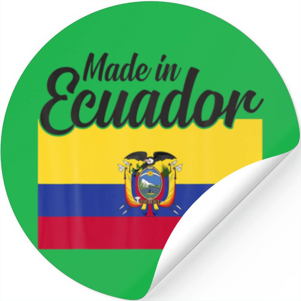 Equadorian Ecuadorian Heritage Ecuador Flag Made I Stickers