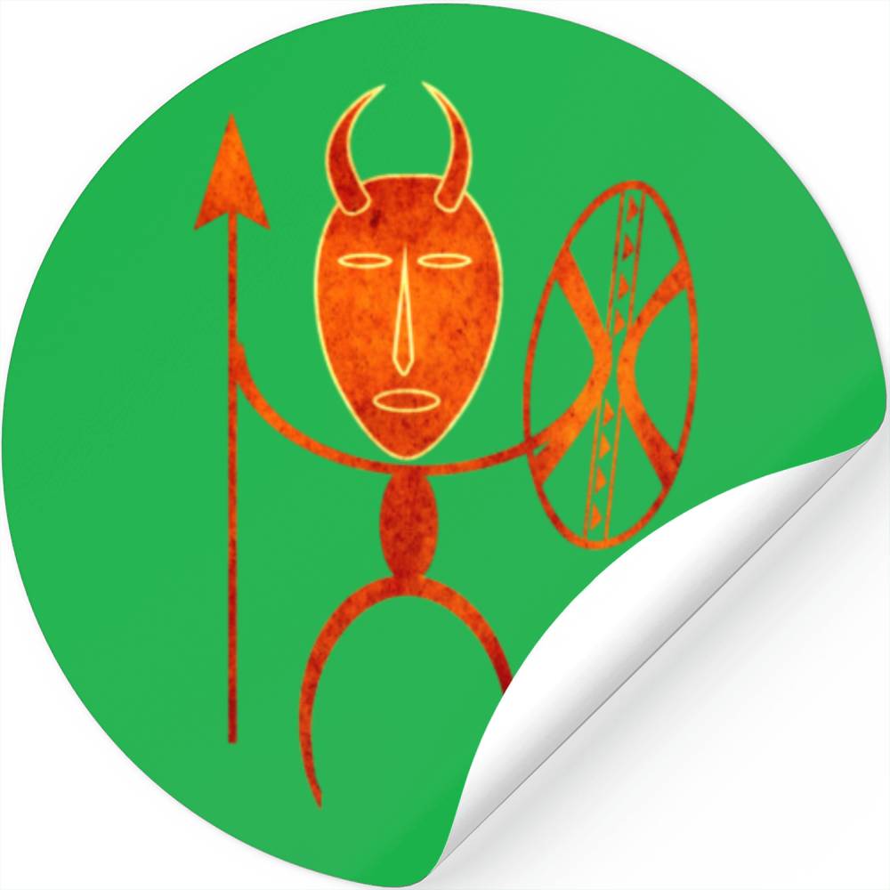 African Tribal Warrior Art Stickers