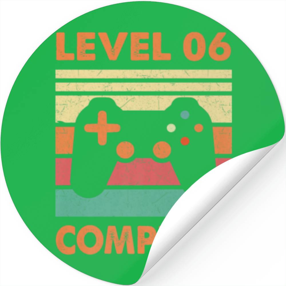 Level 6 Complete Video Gamer - 6Th Wedding Anivers Stickers