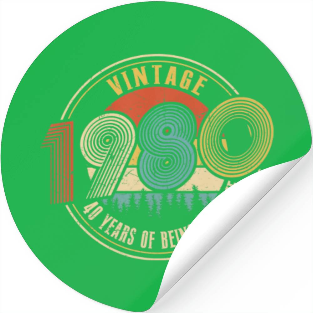 Vintage 1980 Made In 1980 40Th Birthday 40 Years O Stickers
