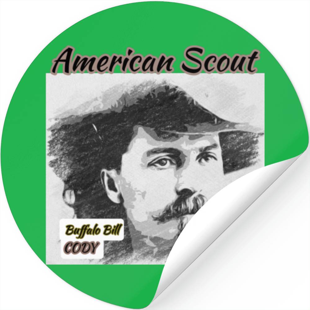American Scout, Buffalo Bill Cody. Stickers