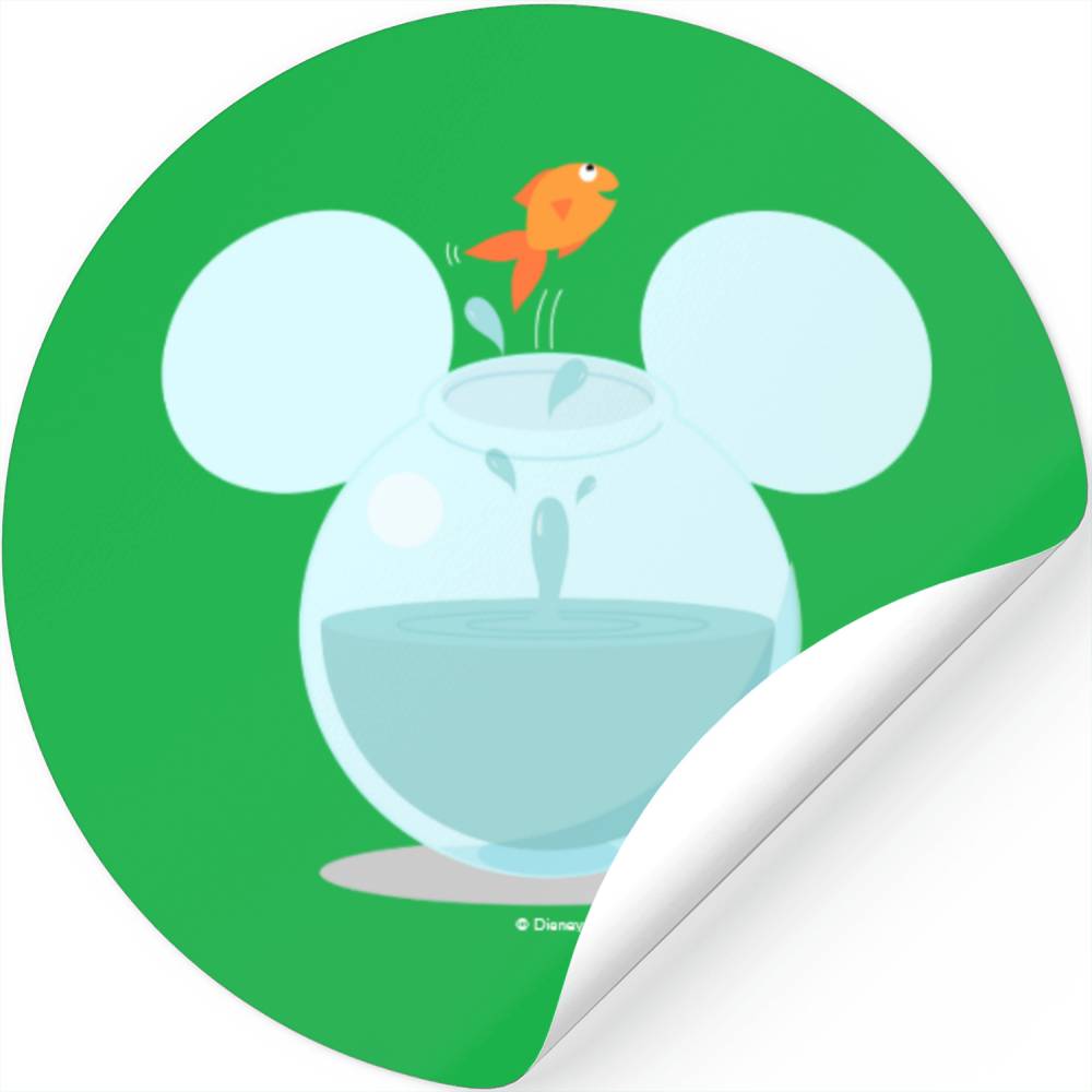 Mickey Mouse Fish Bowl Icon T- Stickers