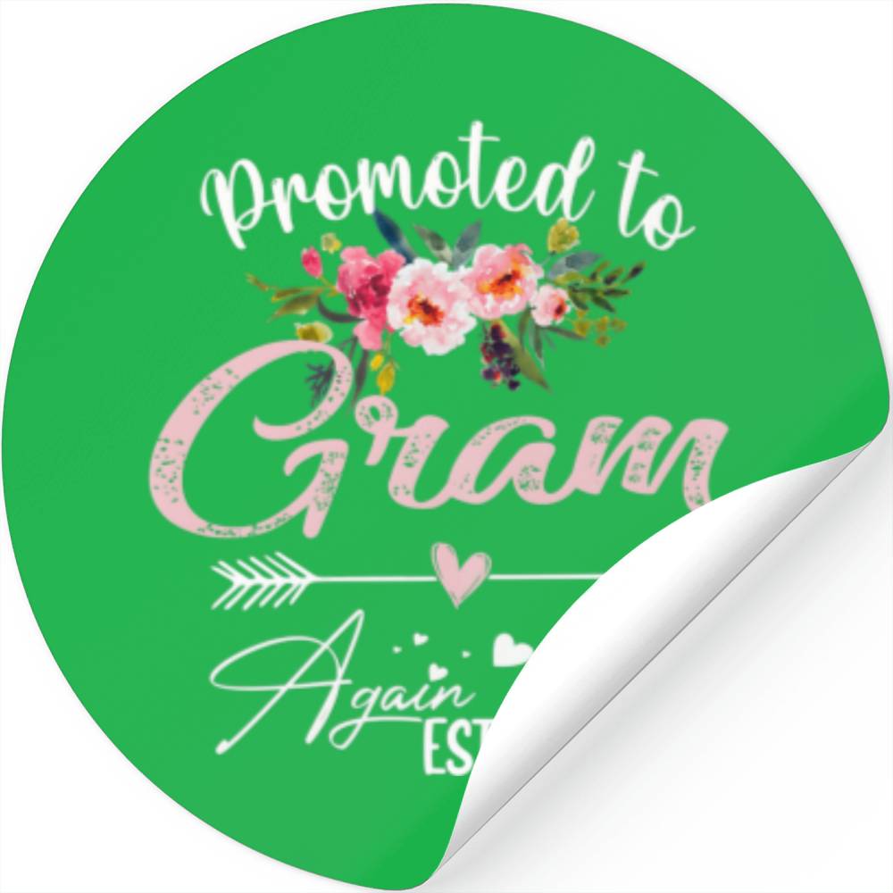 Womens Promoted To Gram Again 2023 Floral Mother's Stickers