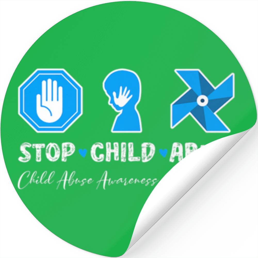 Stop Child Abuse Blue Child Abuse Awareness Preven Stickers