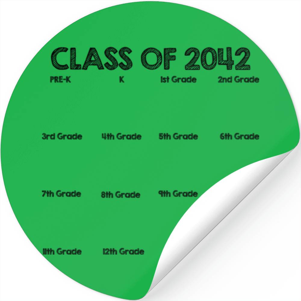 Class Of 2042 Grow With Me Handprint Graduation Stickers