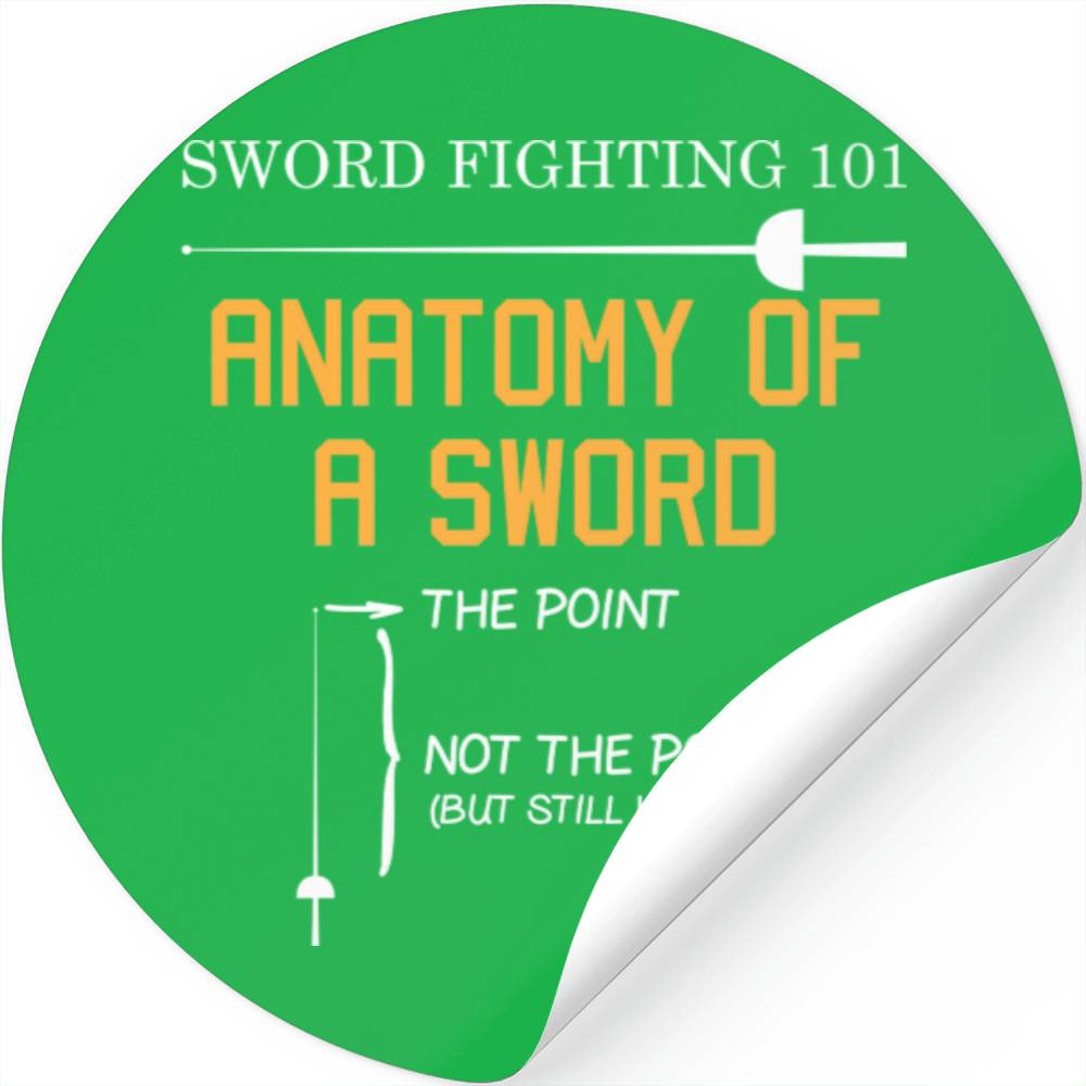 Fencing Funny Anatomy Sword Fighting Fencer Stickers Designed & Sold By ...