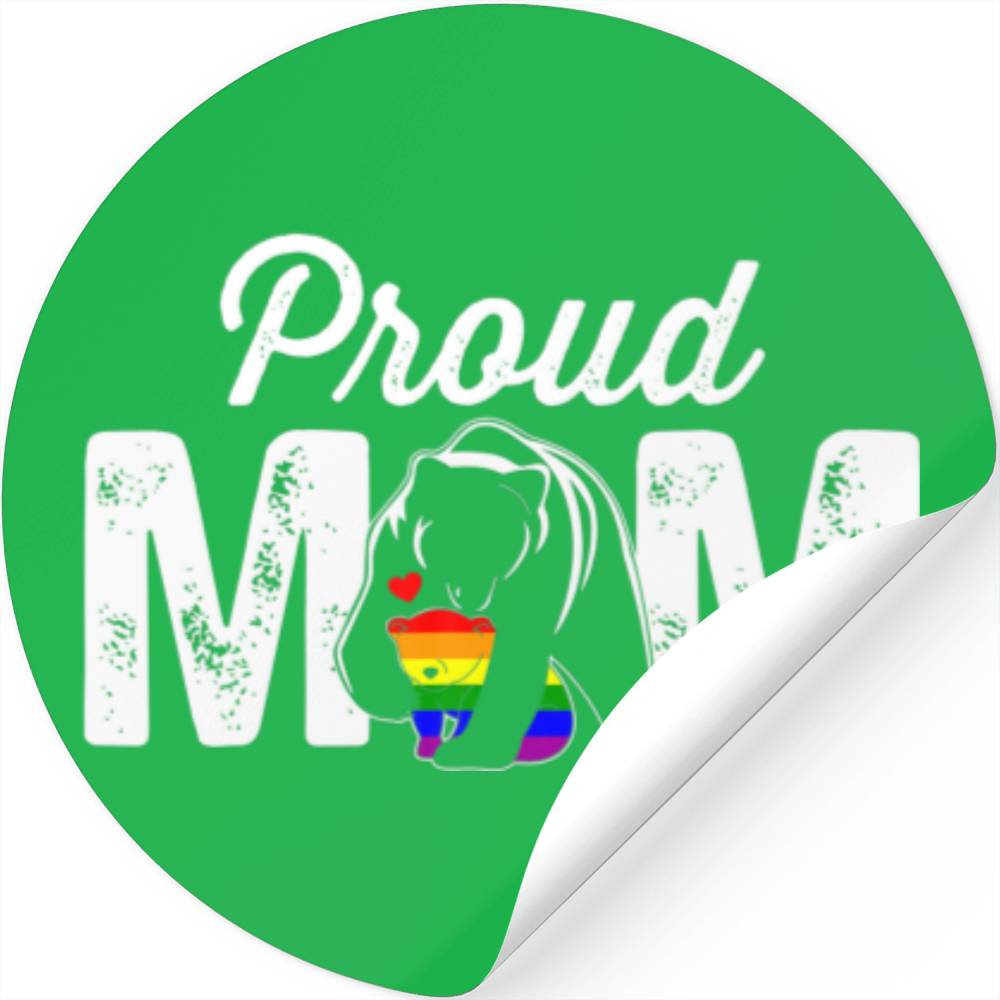 Cute Proud Lgbt Mom Lesbian Bear Happy Mothers Day Stickers