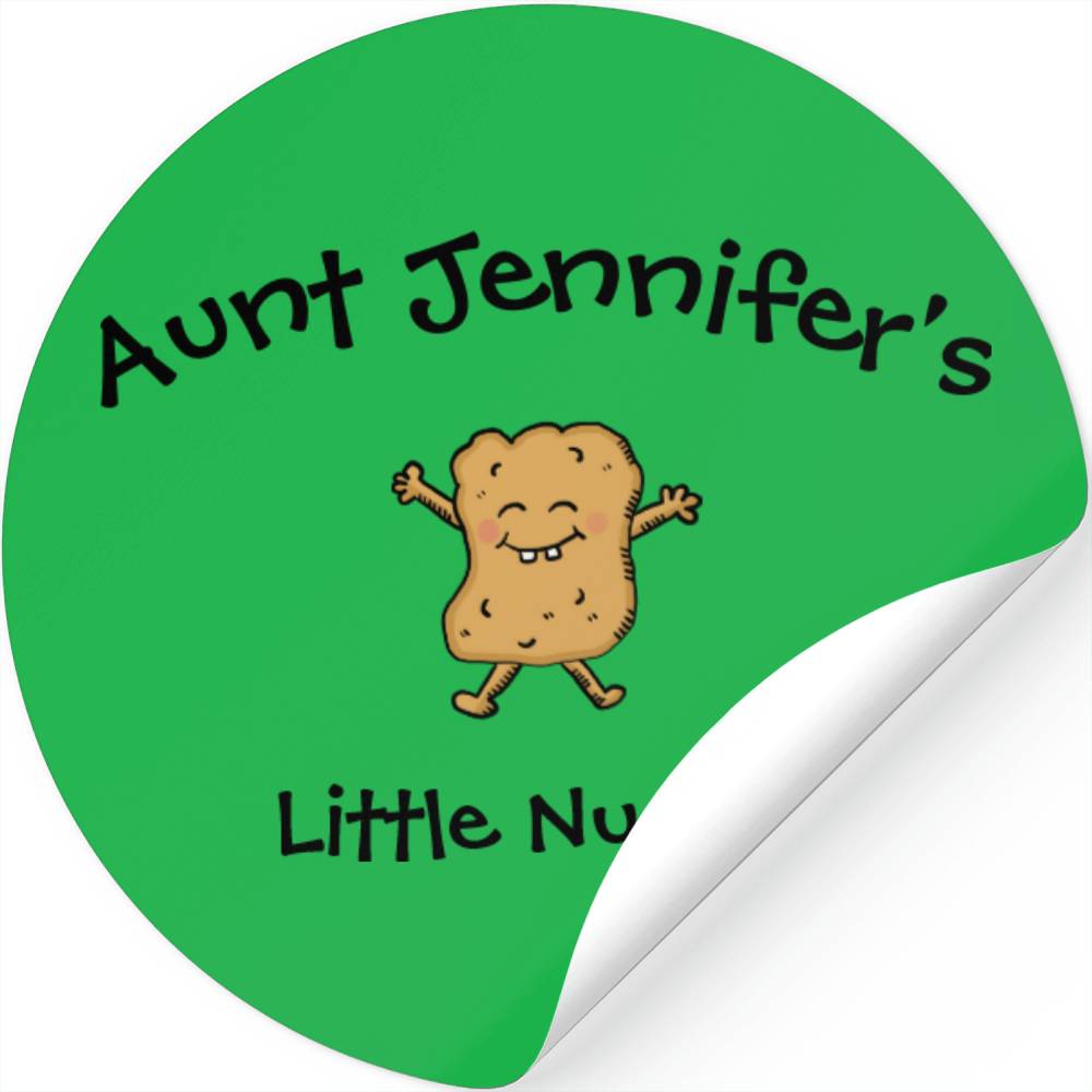 Cute Aunt Auntie Niece Nephew Cartoon Nugget Stickers