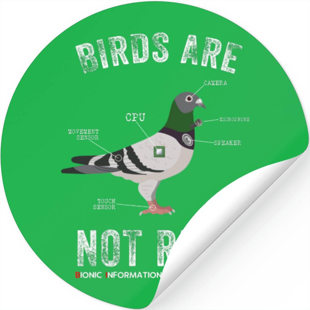 Birds Are Not Real Funny Drone Conspiracy Theory Stickers