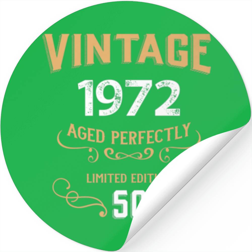 Vintage 1972 50 Years Aged Perfectly Gift Stickers