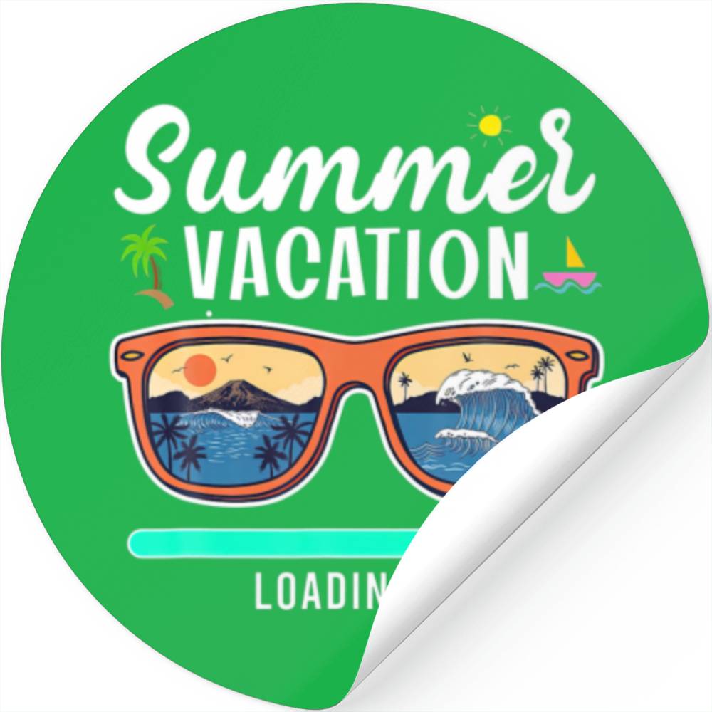 Funny Summer Vacation Loading Last Day Of School T T- Stickers