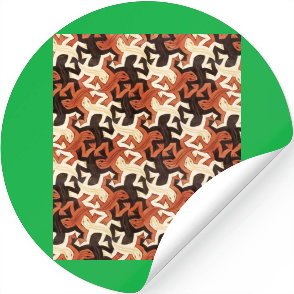 Art Deco Geckos Bali Tessellation Camouflage Stickers