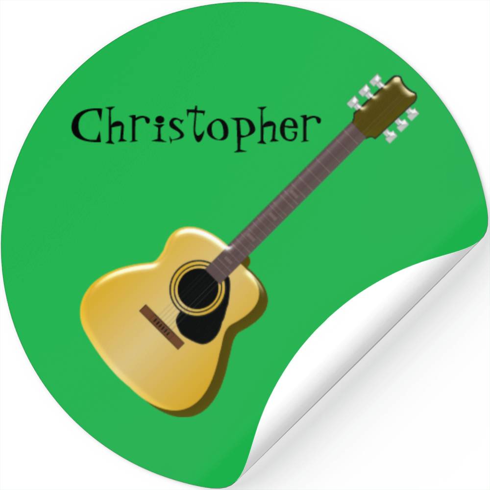 Acoustic Guitar Just Add Name Stickers
