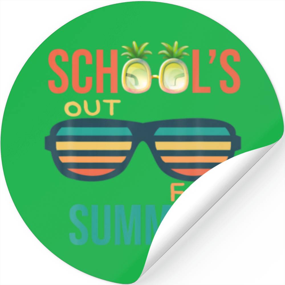 Retro Last Day Of School Schools Out For Summer Te Stickers