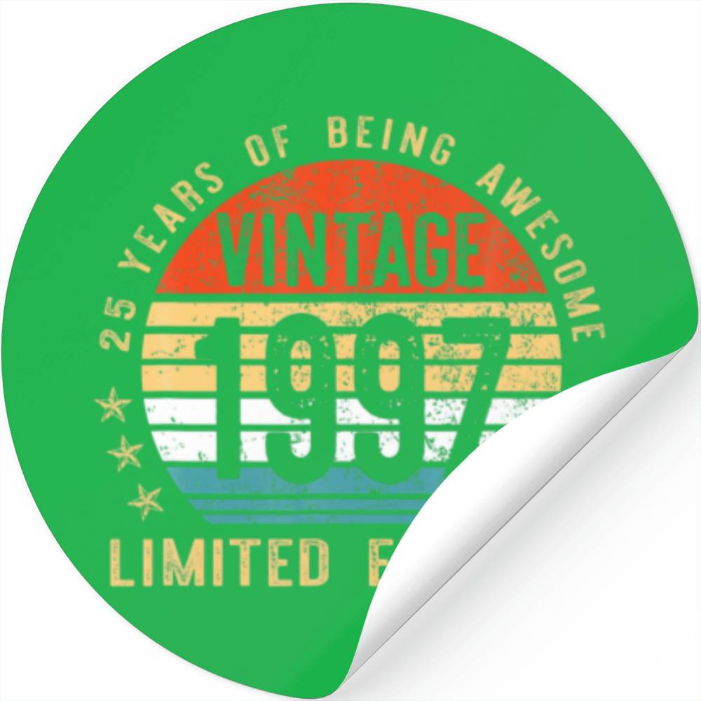 25 Years Old Vintage 1997 Limited Edition 25Th Bir Stickers