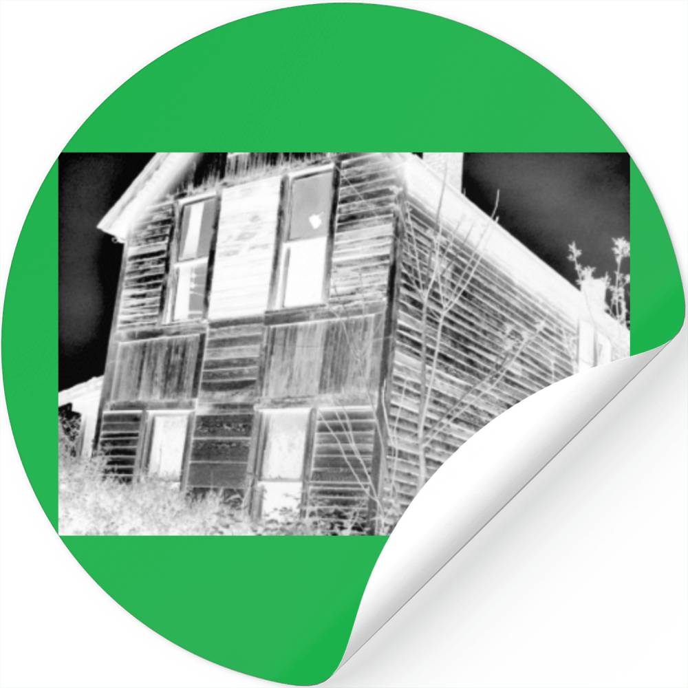 Abandoned Two Story House - Negative Stickers