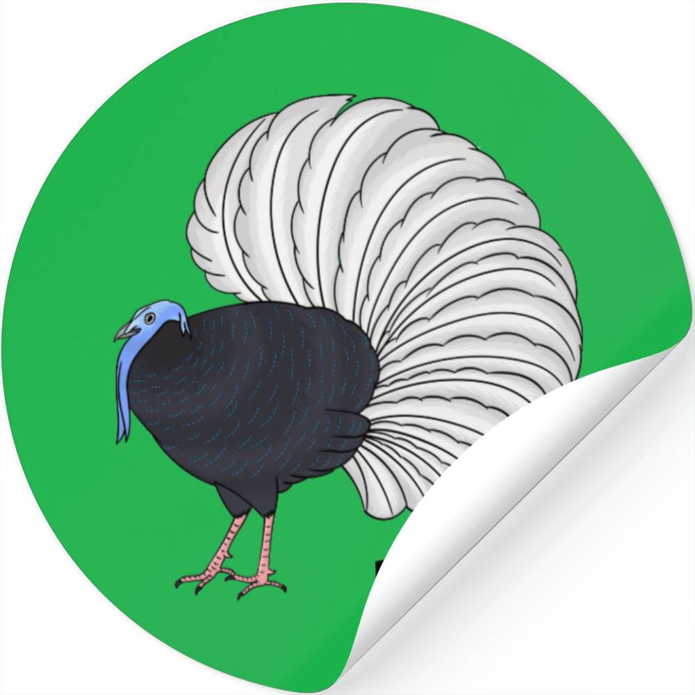 Bulwer's Pheasant Bird Cartoon Illustration Stickers