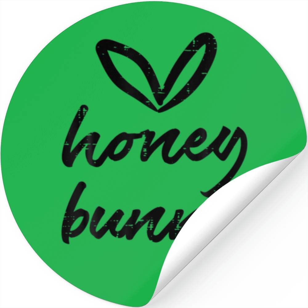 Honey Bunny Heart Cute Easter Couple Husband Wife Stickers