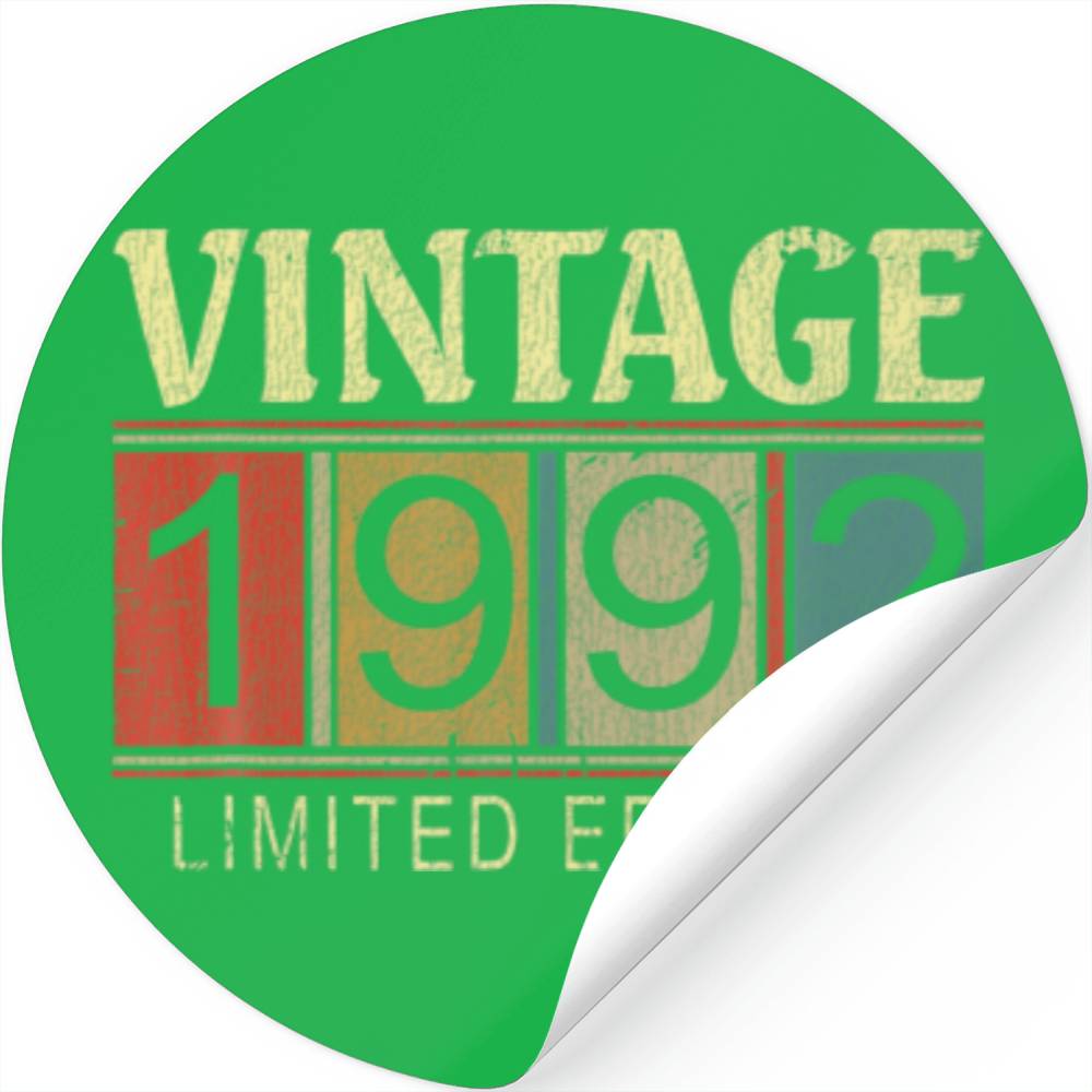 Vintage 1992 Funny 30 Years Old Men Women 30Th Bir Stickers
