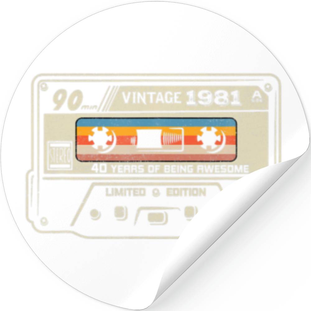 40 Years Old Made In 1981 Vintage 40Th Birthday Me Stickers